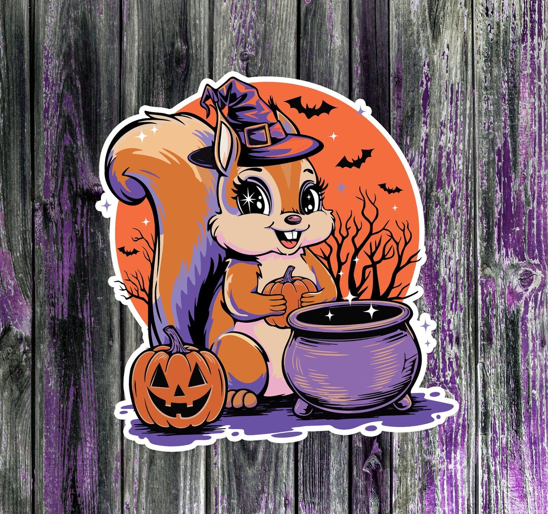 Witchy Squirrel Sticker Waterproof, Fade-resistant Decal Stickers ...