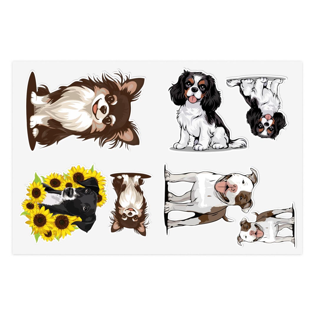 Dogs Vinyl Sticker Sheets Includes Multiple Cute Dog Stickers Long ...