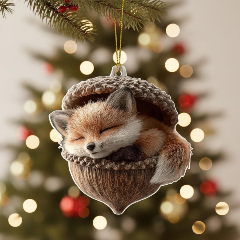 Forest Animal Acorn Christmas Ornaments - Etsy