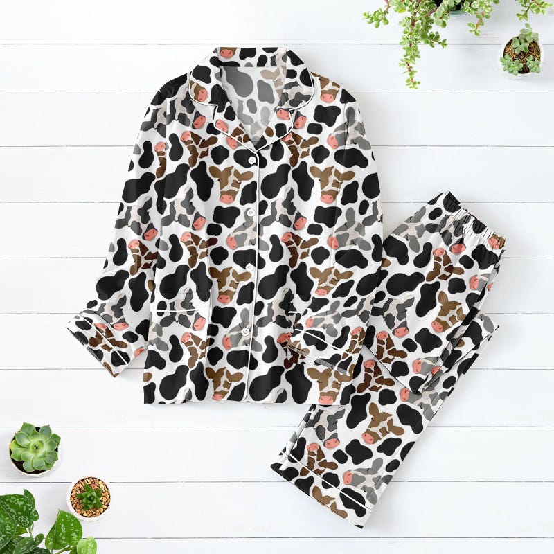 Cow Print Pajamas - Etsy