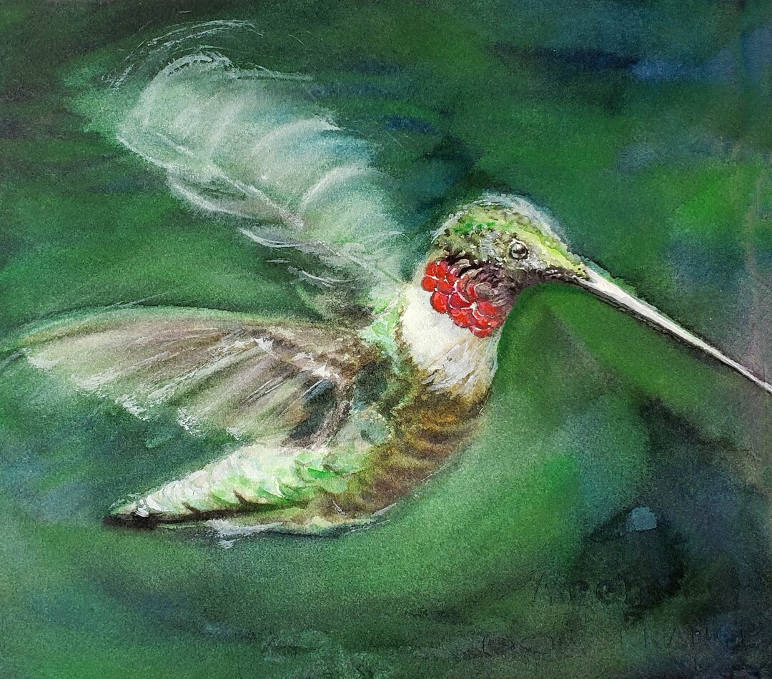 Hummingbird Art Print of a Watercolor Painting Big Large Huge Girls ...