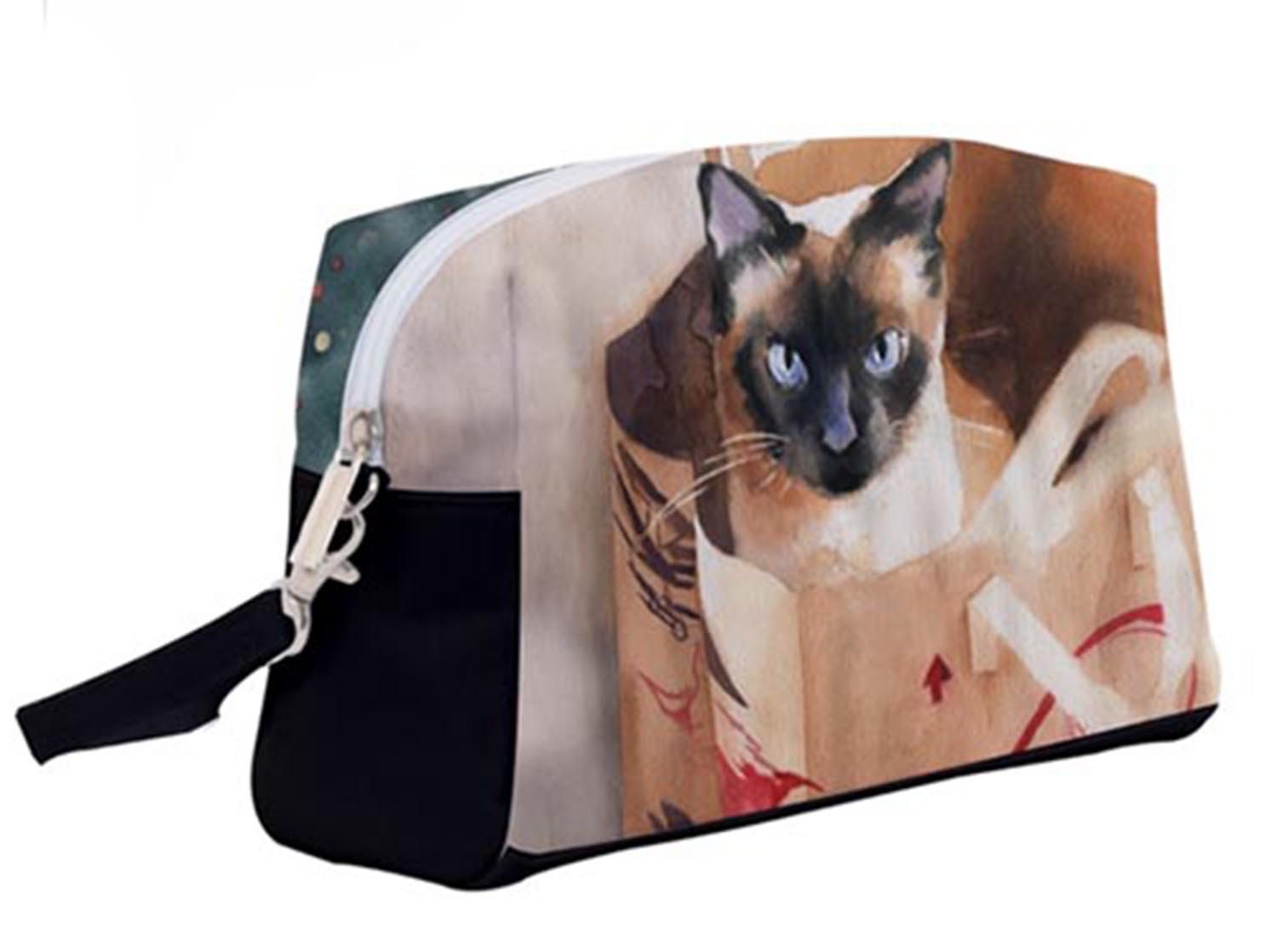 Custom Applehead Siamese Cat Art Mini Square Wristlet Purse Wallet ...