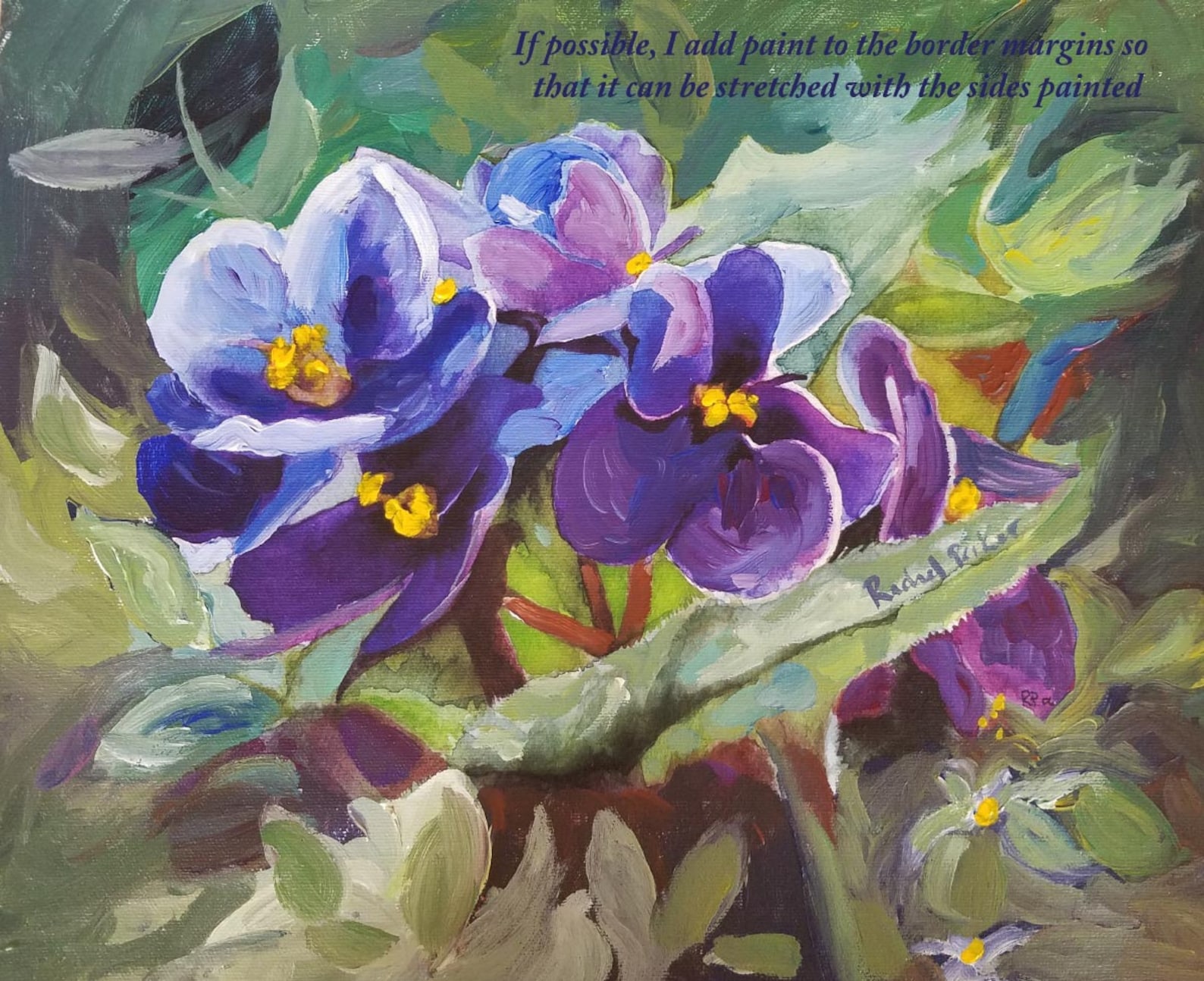 African Violet Flower Floral Art Print Purple Lilac Large Big | Etsy