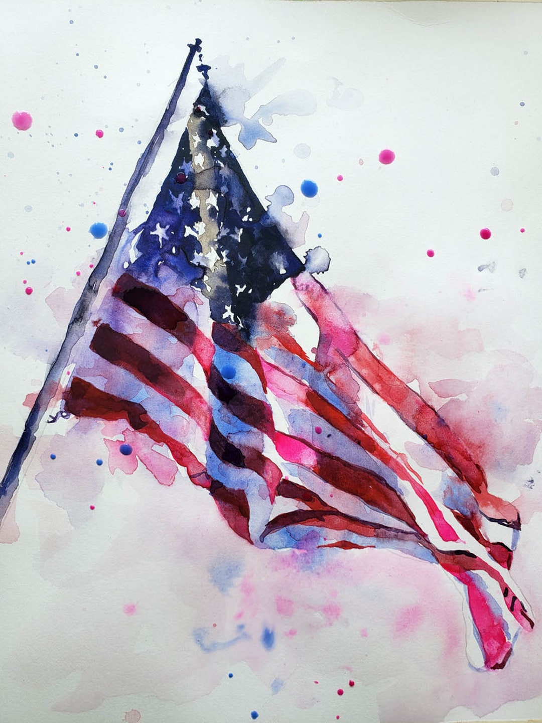 American Flag Watercolor Tutorial Lesson Loose Lesson Painterly and ...