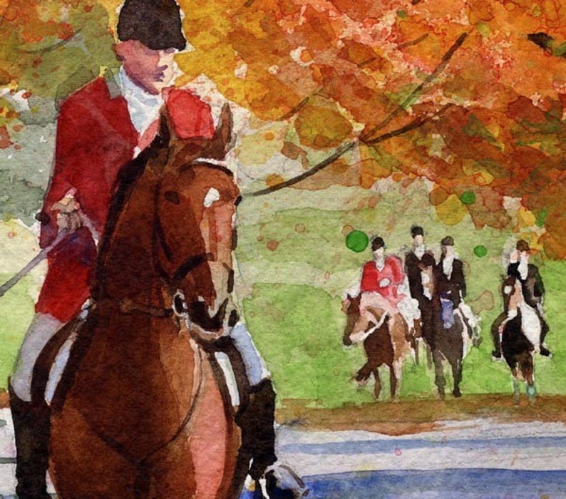 Foxhunt Horse Art Print of My Watercolor Painting Fall Hunt ...