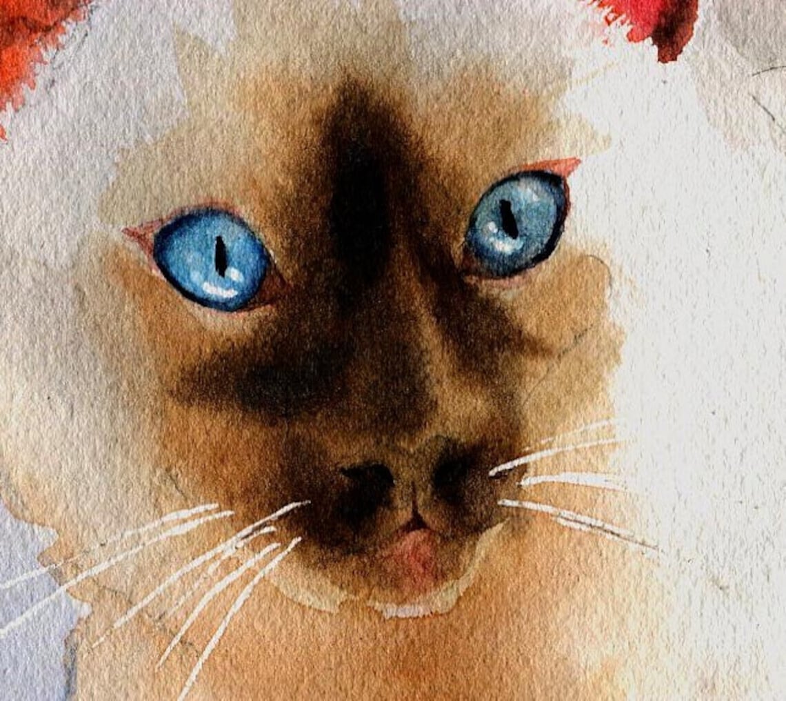 Siamese Cat Art PRINT Watercolor Painting Artwork Artist - Etsy