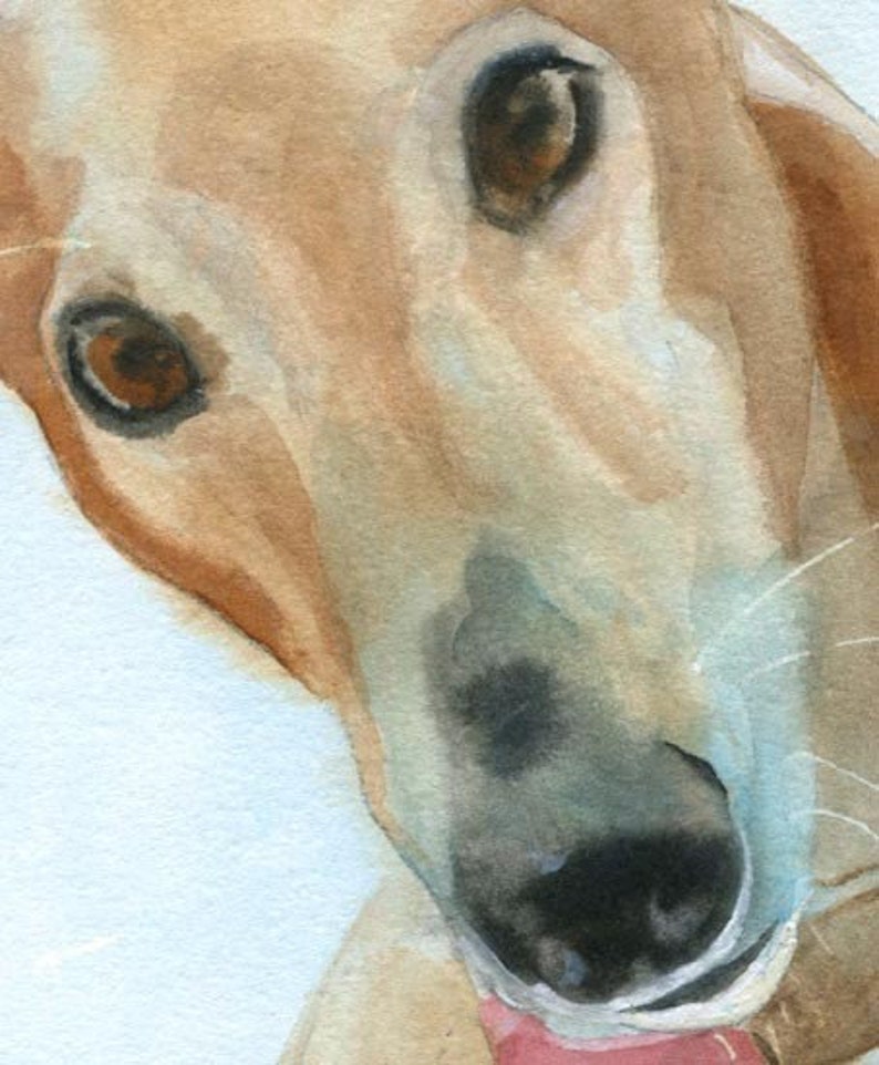 Greyhound Dog Art Print of My Watercolor Painting Unique Dog - Etsy