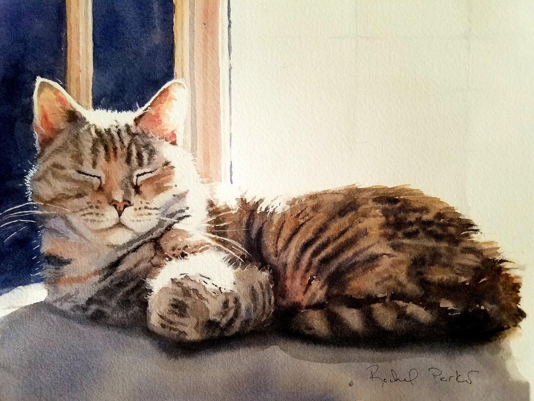 Tabby Cat Art Print - Etsy