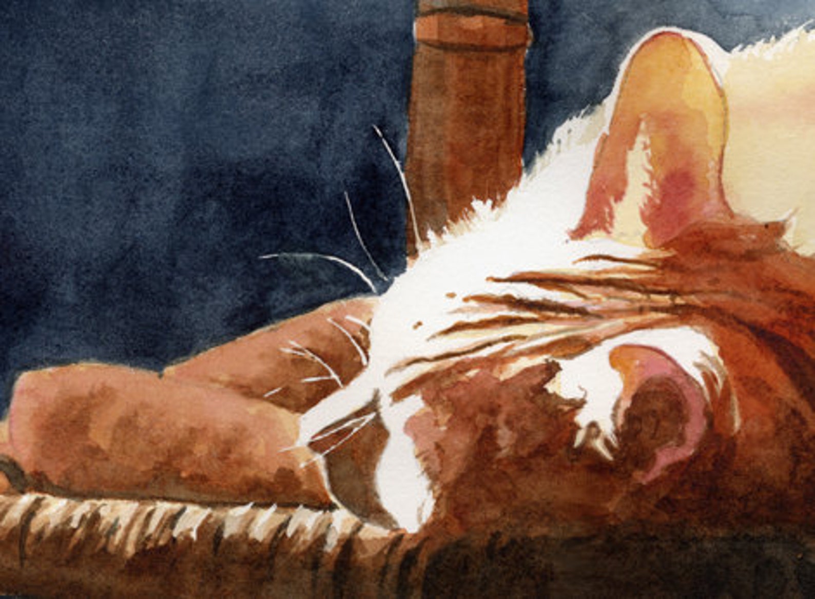 Orange Marmalade Ginger Tabby Cat Art Print of My Watercolor - Etsy UK