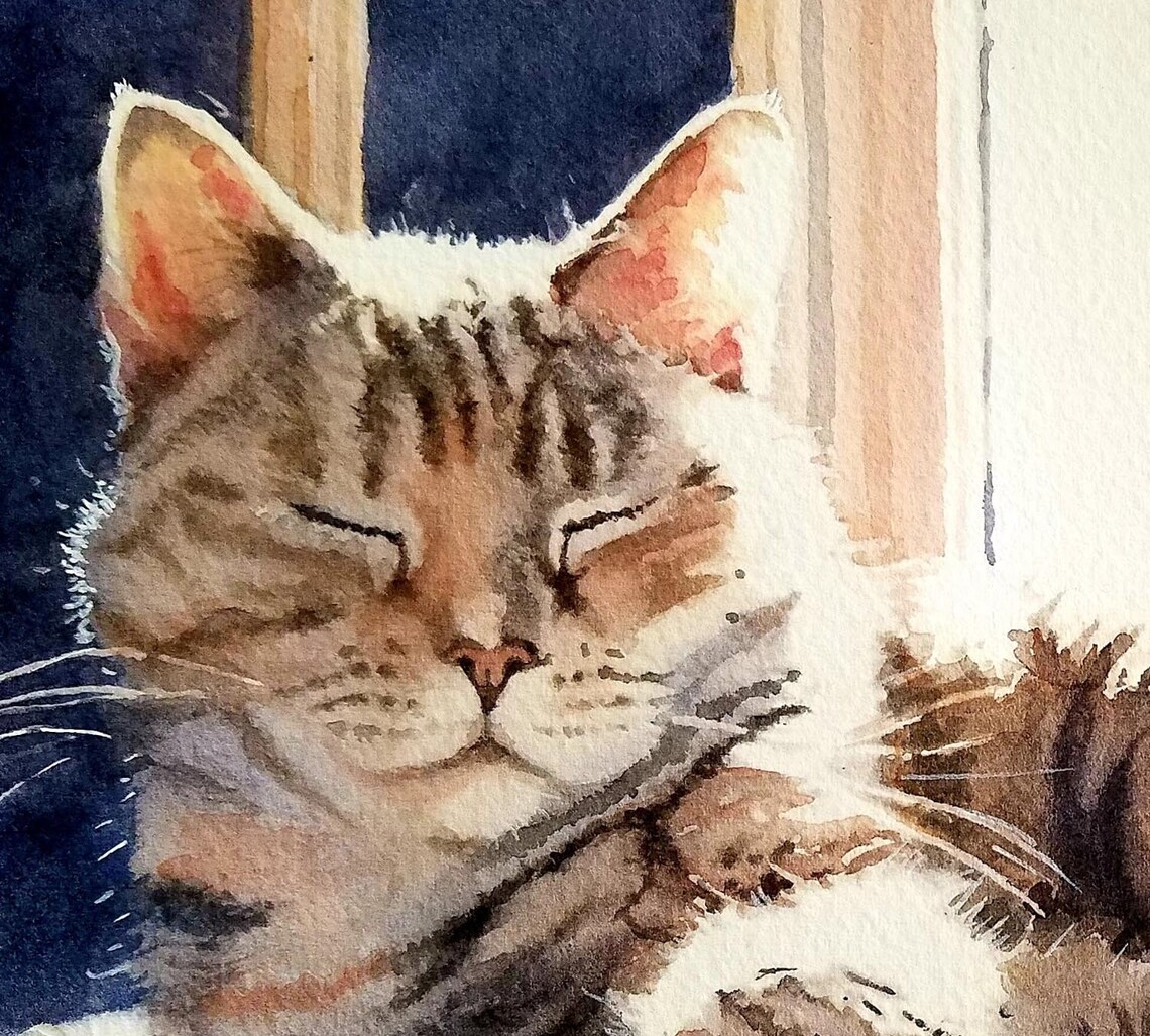 Tabby Cat Art Print - Etsy
