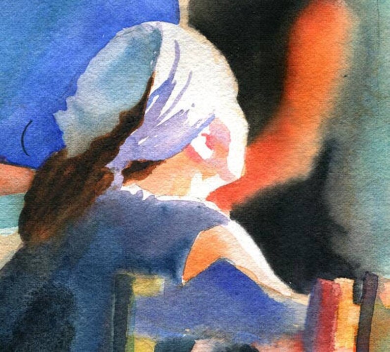 Granada Diners Art Painting PRINT Watercolor Rachel Parker | Etsy