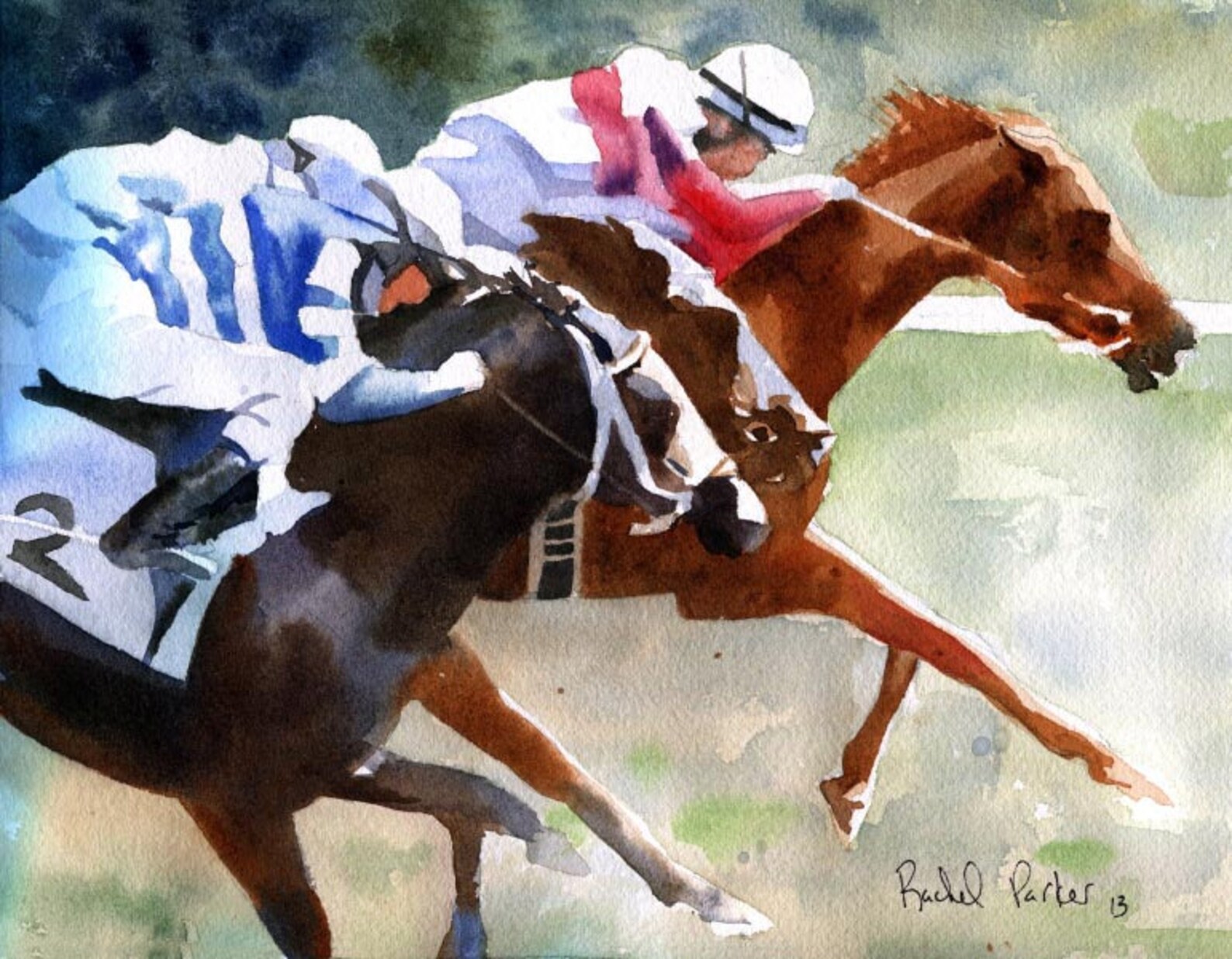 Racehorse Art Print Race Thoroughbred Quarter Horse Large Big - Etsy
