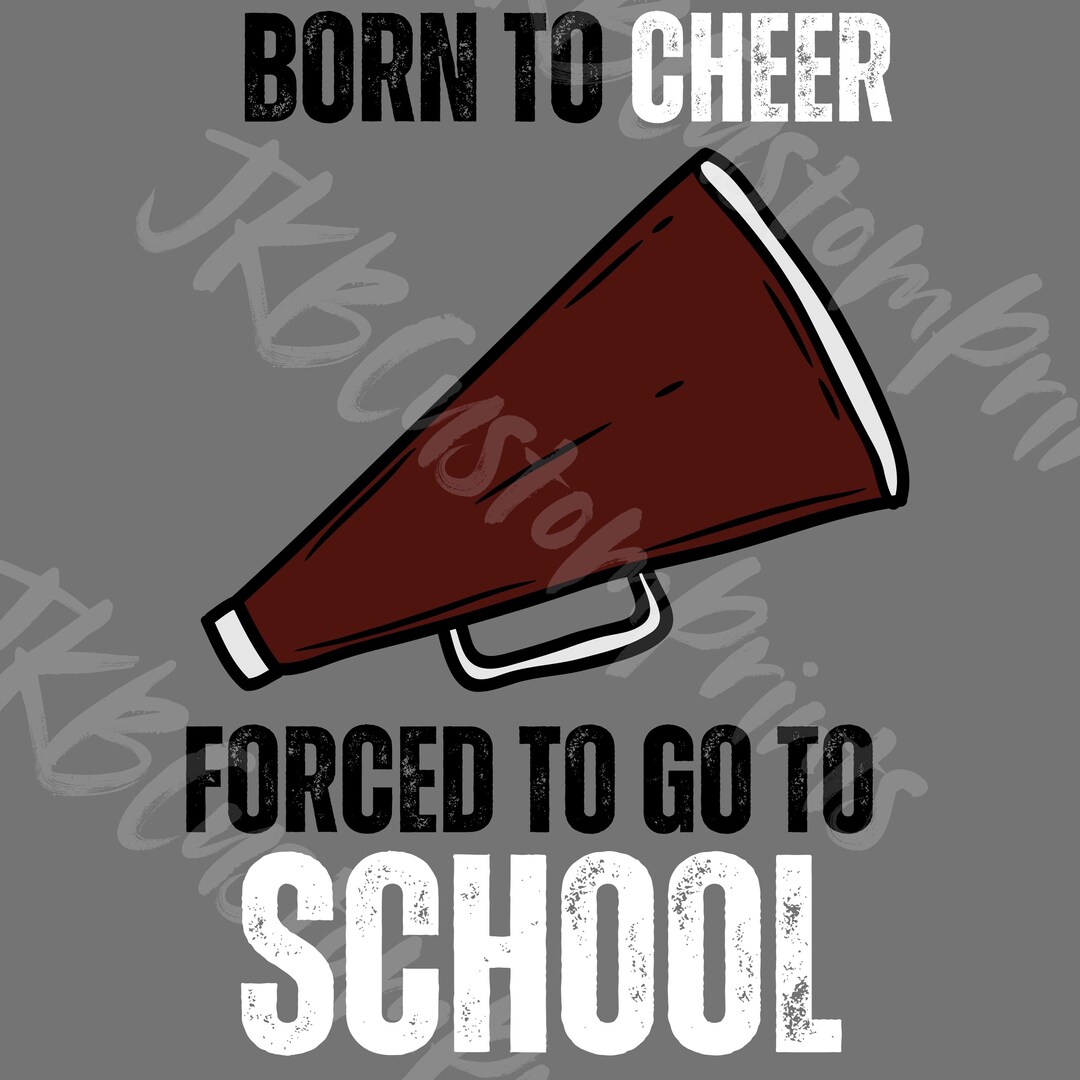 Born to Cheer | Maroon Megaphone Cheerleading PNG Shirt Design for ...