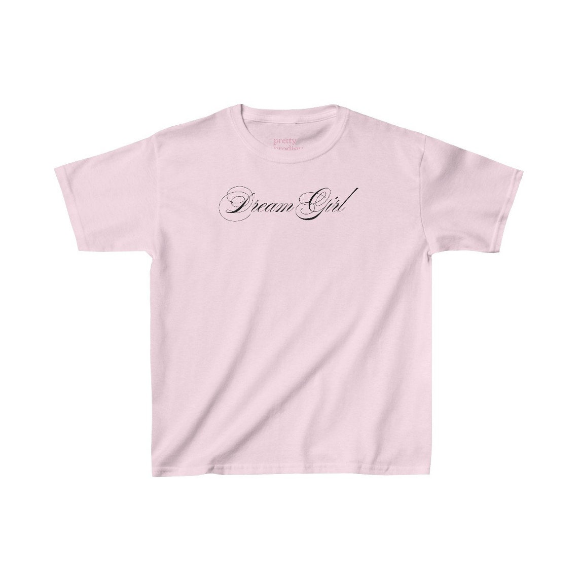 Dream Girl Baby Tee- Pink Cursive Letters Priscilla Coquette - Etsy