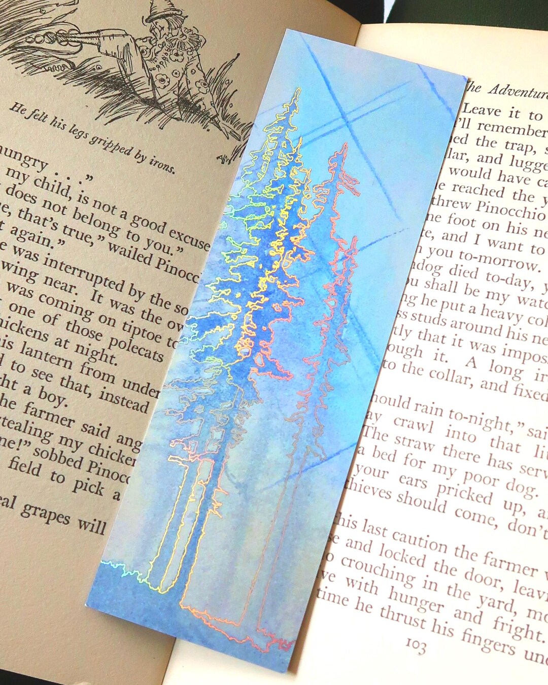 Foiled HOLOGRAM Bookmark - Double-sided Hologram Foil - Crystal Forests ...