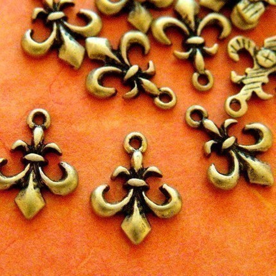 Sale 12pcs 16mm Antique Brass Fleur De Lis Charms AD-11403 - Etsy