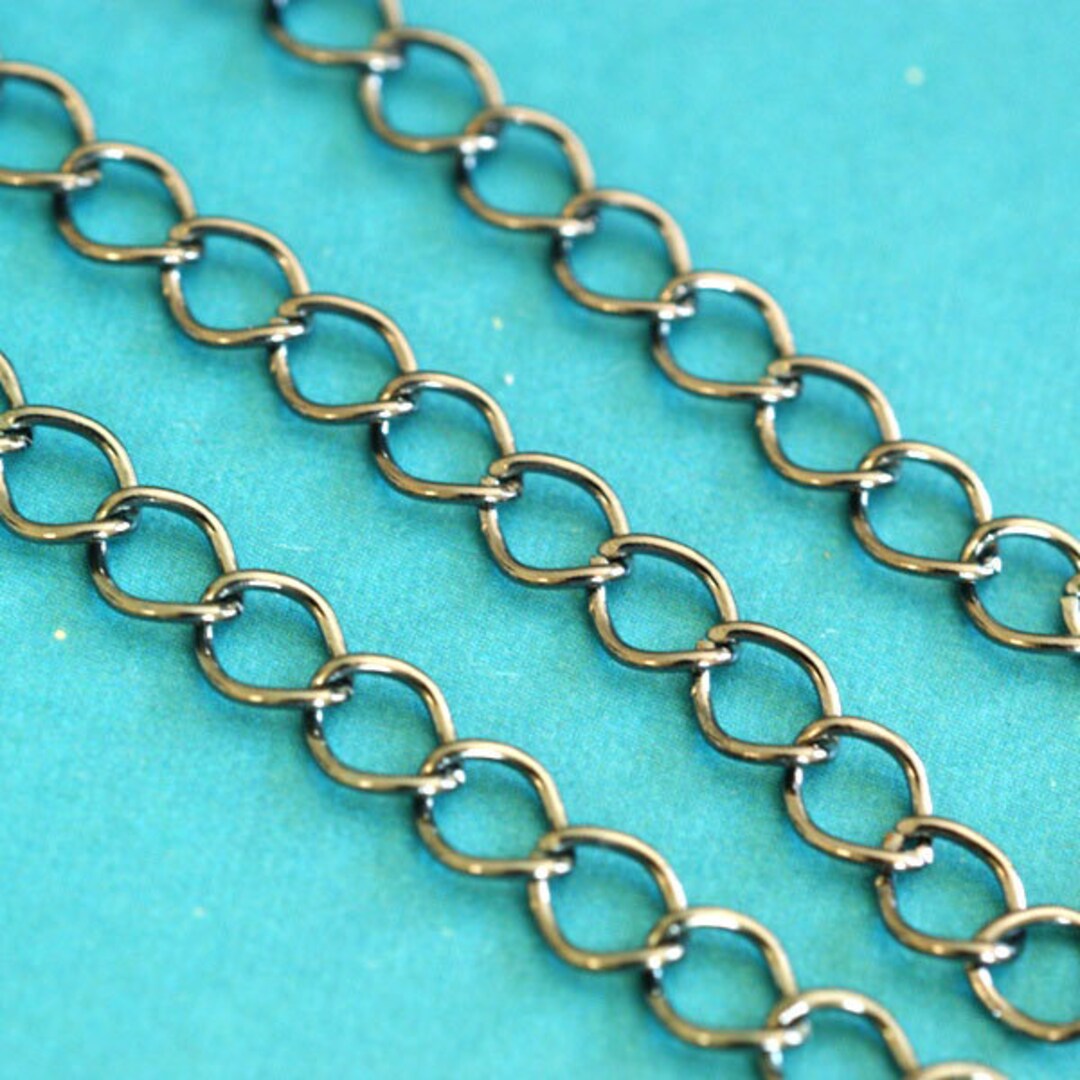5 Feet Gunmetal Twisted Link Chain 0.6YSFD-B - Etsy