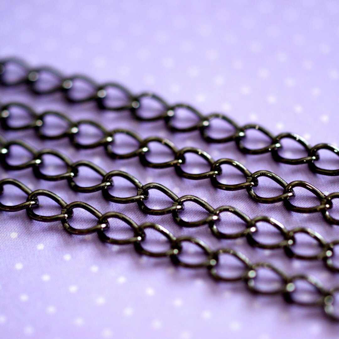 10 Feet Gunmetal Twisted Link Chain T170A-B - Etsy