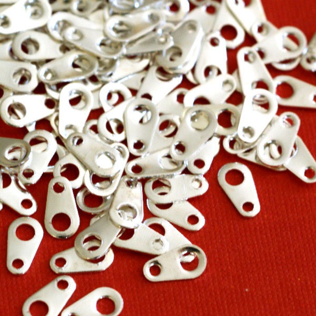 100pcs 6mm Silver Finish Brass Chain Tabs EC553-2S - Etsy