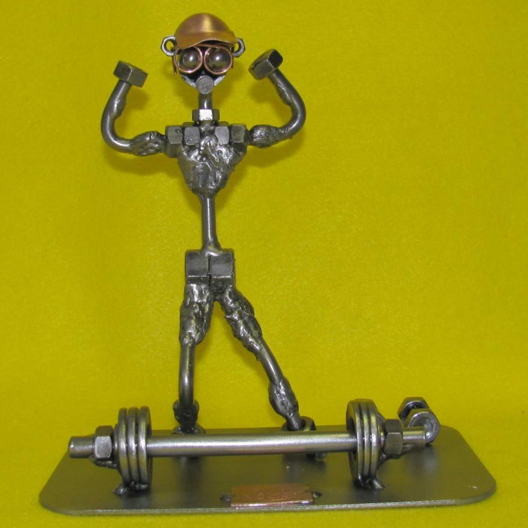 Body Builder/weight Lifter Handmade Metal Sculpture - Etsy