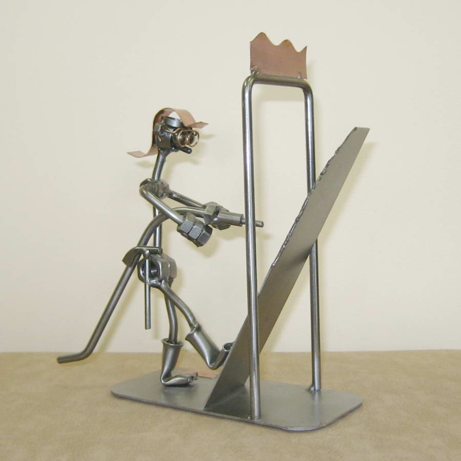 Fireman Handmade Metal Sculpture | Etsy