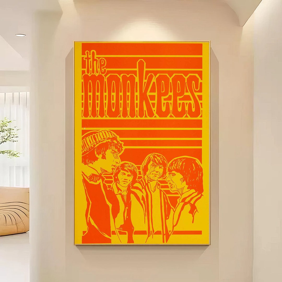 The Monkees 1967 Band POP Art Poster, High Quality Canvas Poster Prints ...