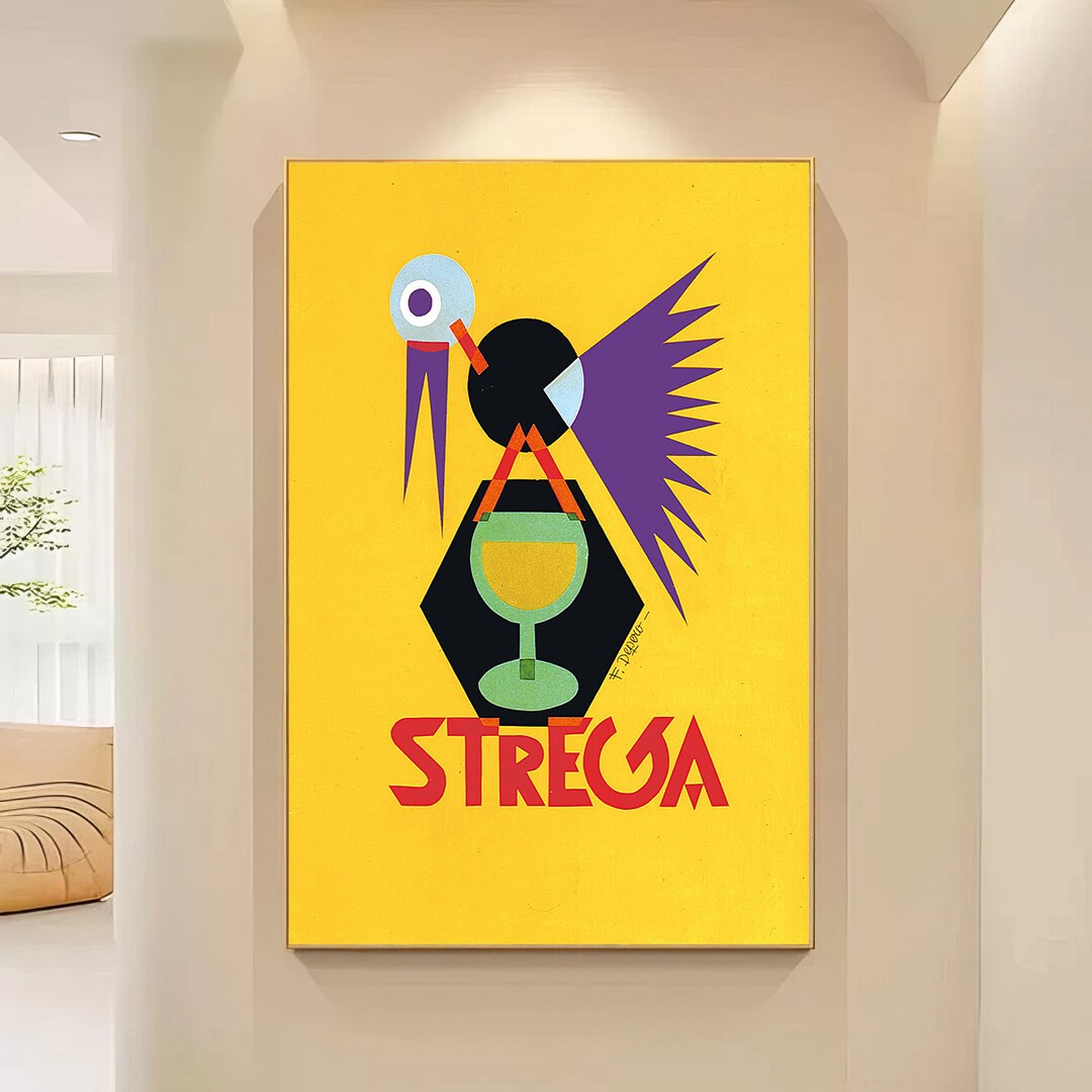 Strega Liquor 1928 Italian Futurism Art Vintage Poster, Movie Poster ...