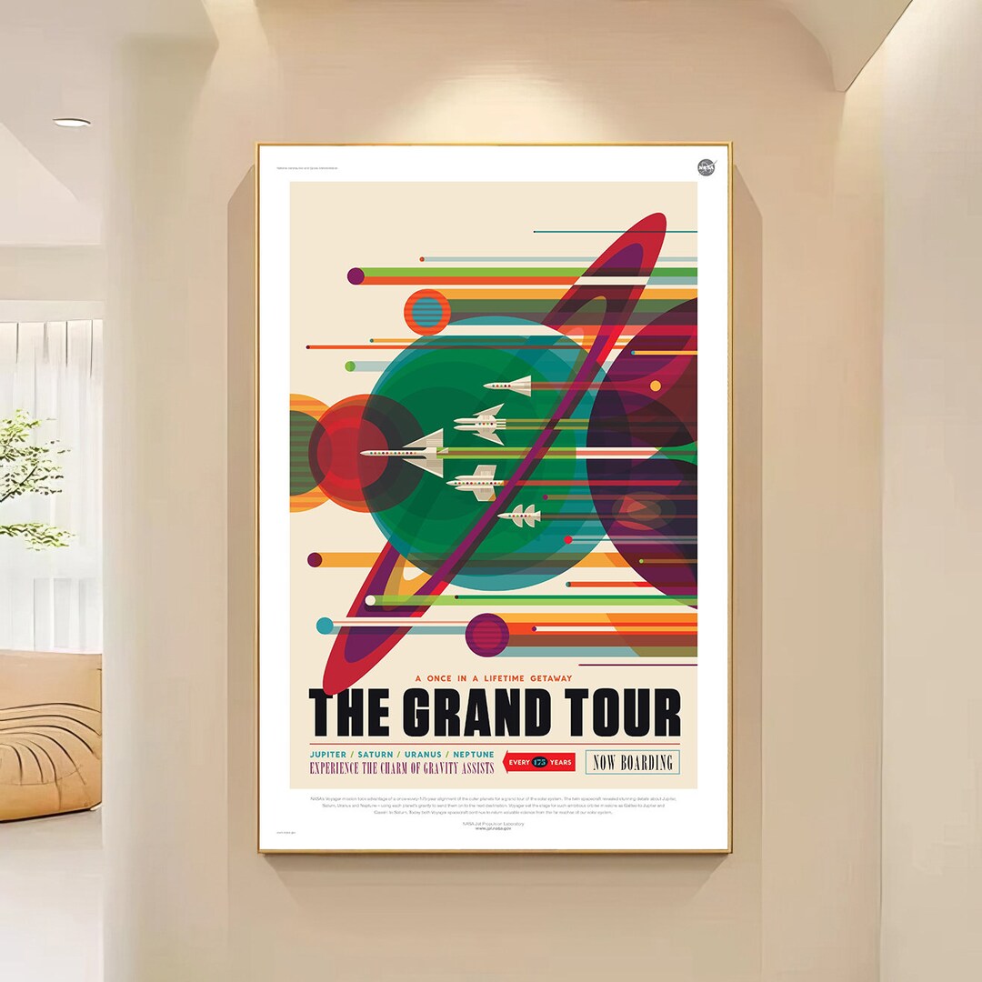 Grand Tour of the Solar System Space Exploration Retro Travel Poster ...