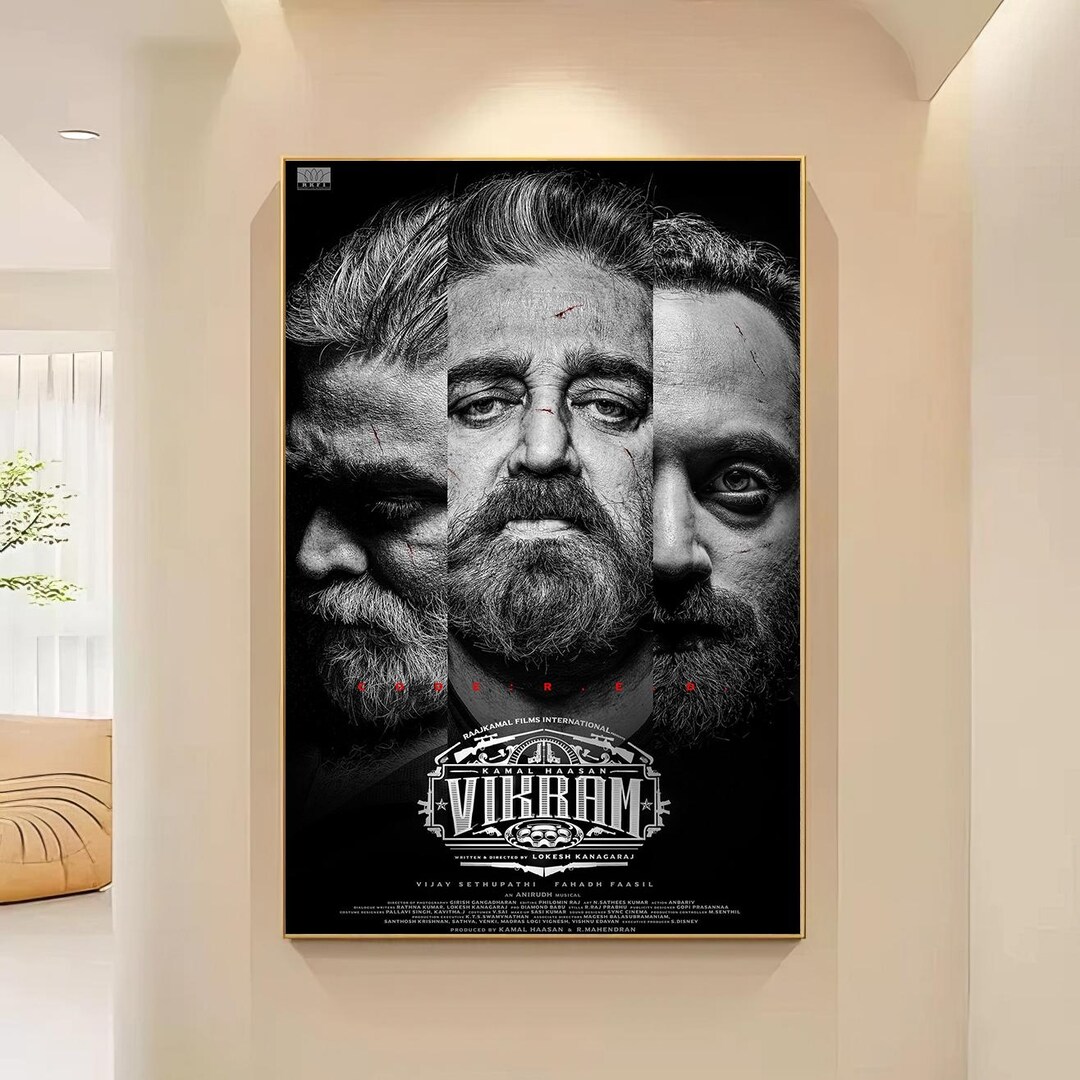 Vikram Poster, High Quality Canvas Poster Prints, Retro Poster, Movie ...