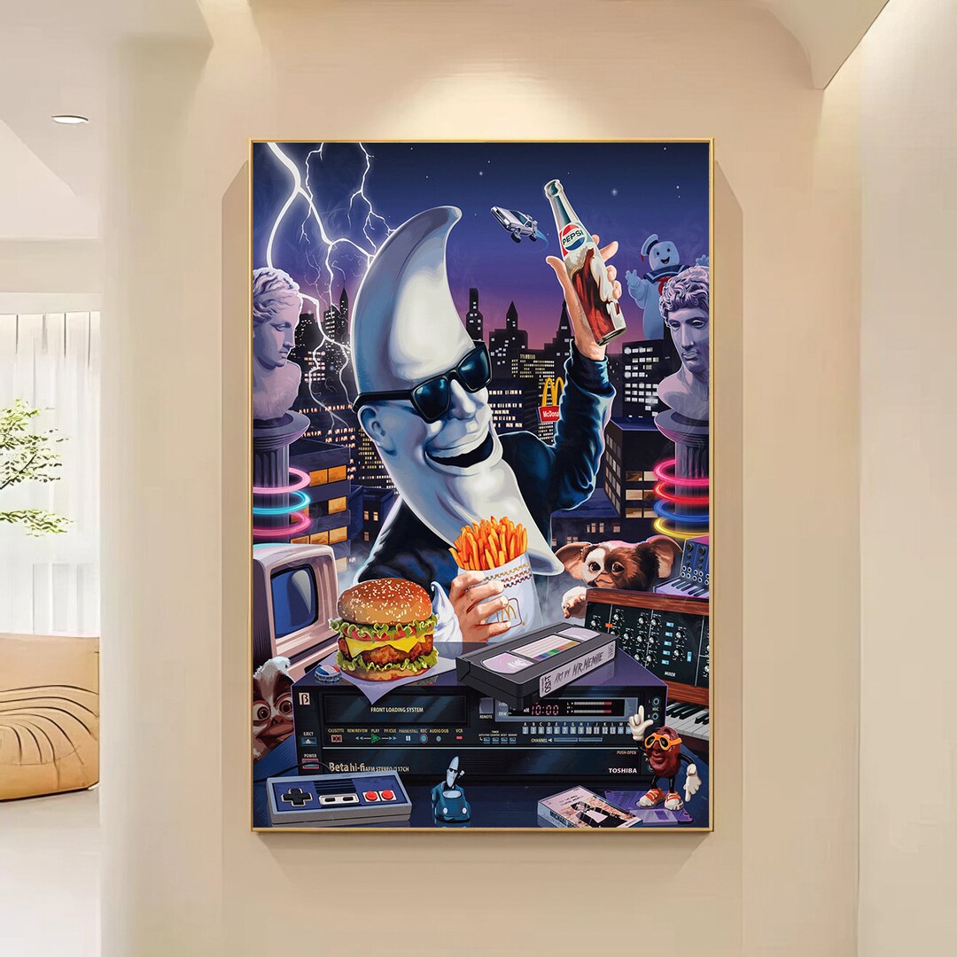 Retro Moon Man Mac Tonight Poster, High Quality Canvas Poster Prints ...