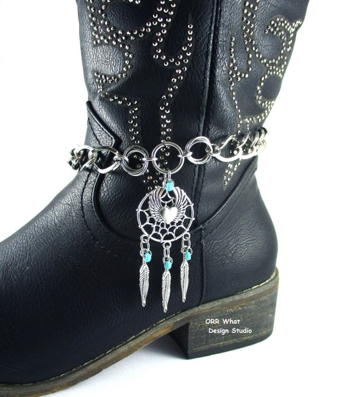 Dream Catcher Angel Wings BOOT Bracelet Choker Chain Link Add Byzantine ...