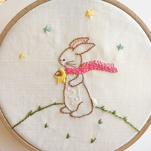 Bunny and Her Teacups Hand Embroidery PDF Pattern Instant - Etsy