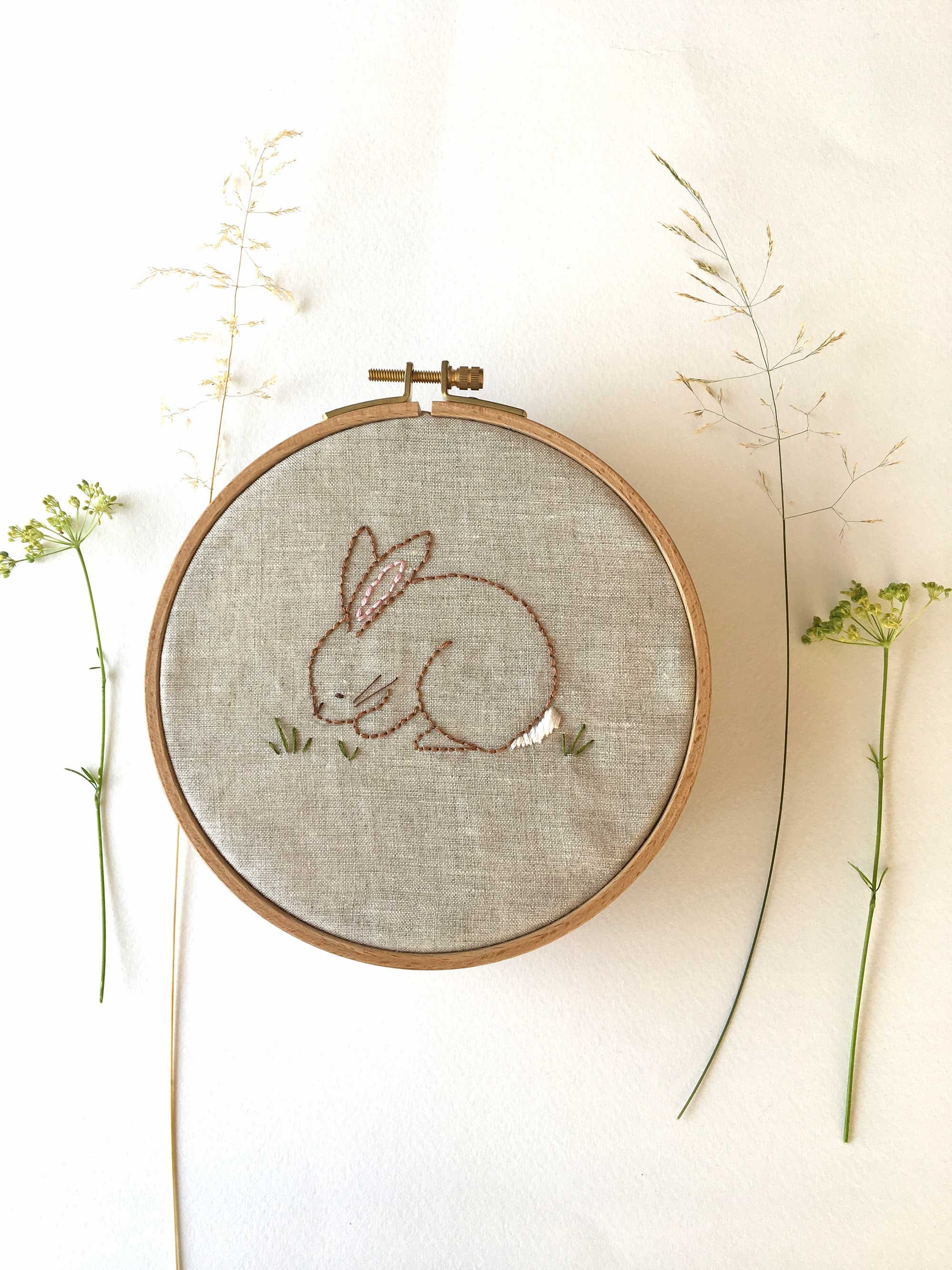 Bunny Embroidery PDF Pattern: Simple Rabbit Design for Beginners - Etsy
