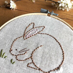 Bunny Embroidery PDF Pattern: Simple Rabbit Design for Beginners - Etsy