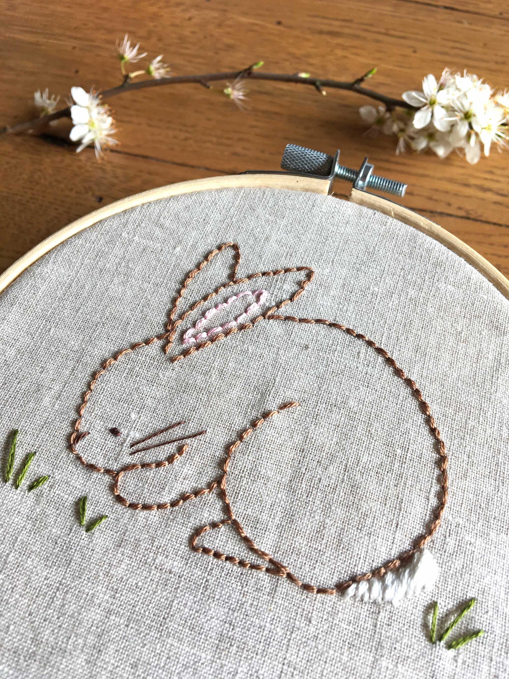 Bunny Embroidery PDF Pattern: Simple Rabbit Design for Beginners - Etsy