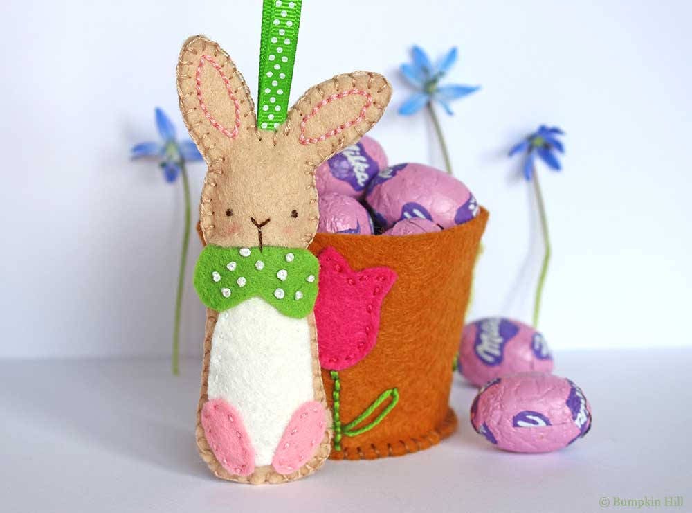 Easter Bunny Felt Ornament Toy Pattern PDF Instant Download | Etsy