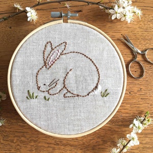 Bunny Embroidery PDF Pattern: Simple Rabbit Design for Beginners - Etsy
