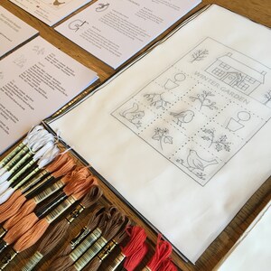 Winter Cottage Garden Embroidery Sampler Kit - Etsy
