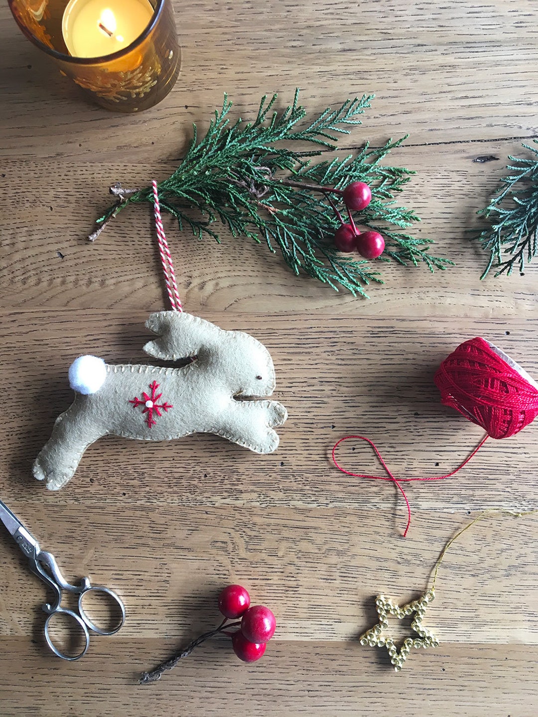 Christmas Felt PDF Pattern Bunny Rabbit Ornament PDF Pattern - Etsy