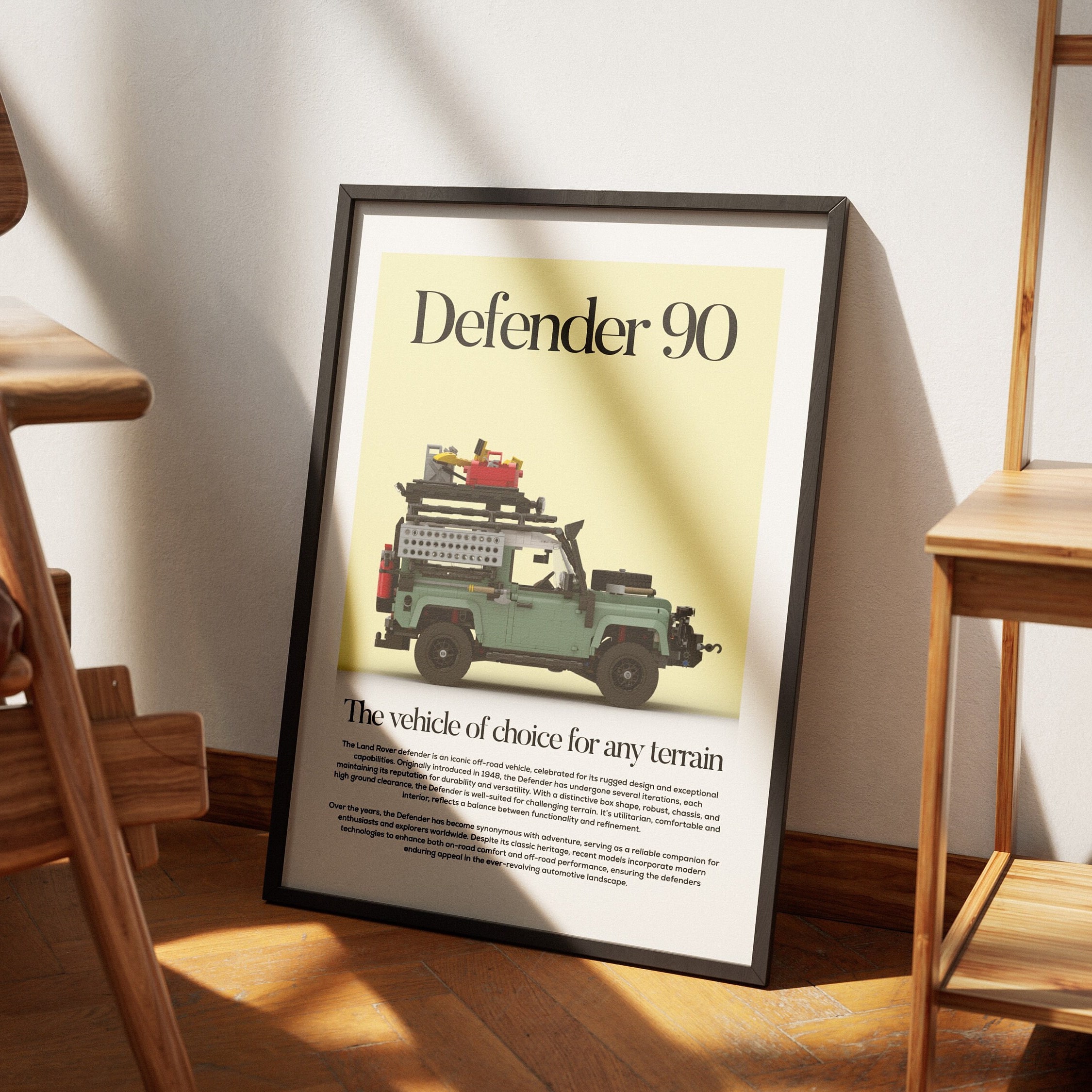 Vintage Style Lego Land Rover Defender 90 Poster Print Modern ...