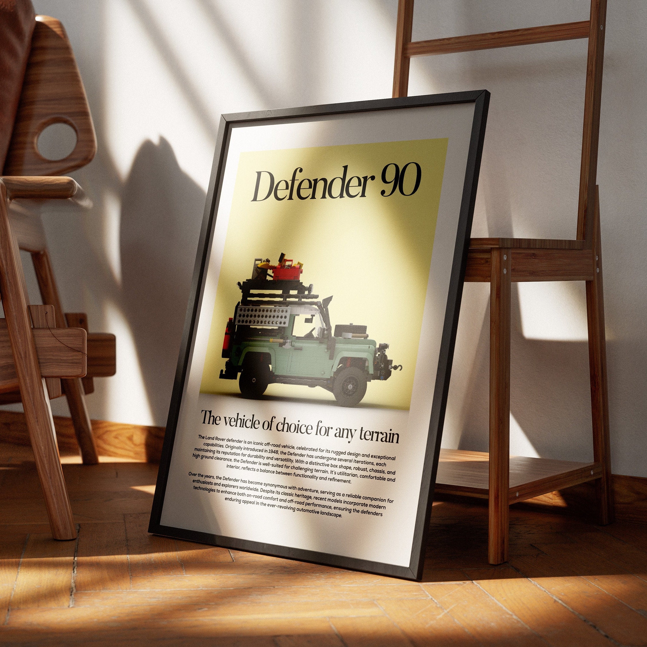 Vintage Style Lego Land Rover Defender 90 Poster Print Modern ...