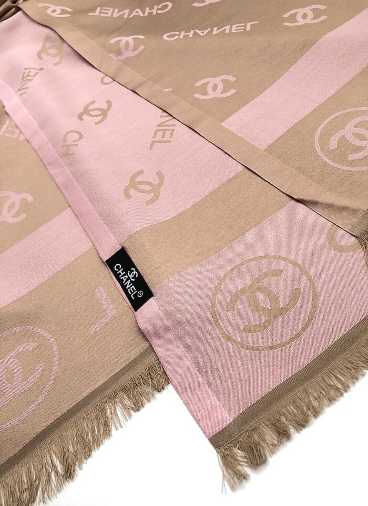 Vintage Chanel Silk Shawl Chanel Vintage Foulard Large Carré Chanel ...