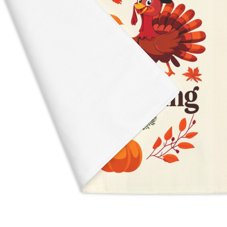 Thanksgiving Turkey Cotton Twill Placemat - Autumn Harvest Decor - Etsy