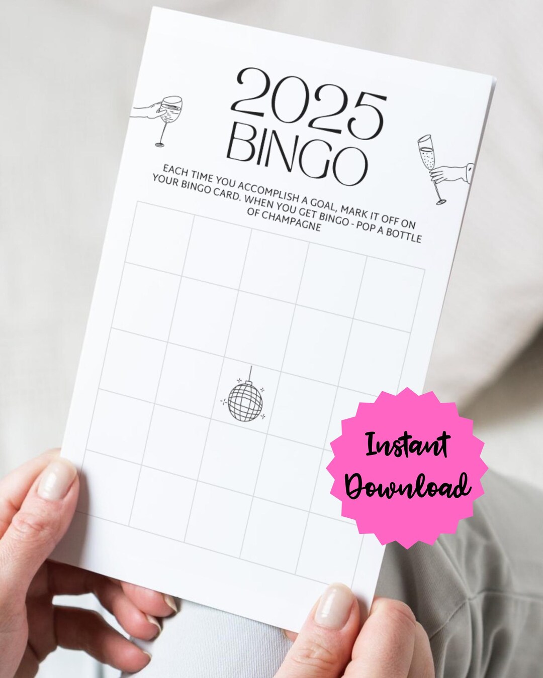2025 New Years Bingo Card New Years Resolution Bingo Game NYE Activity ...
