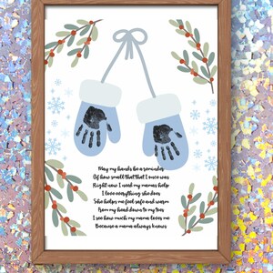 Winter Handprint Art Gift for Mom Snow Day Craft Instant Download ...