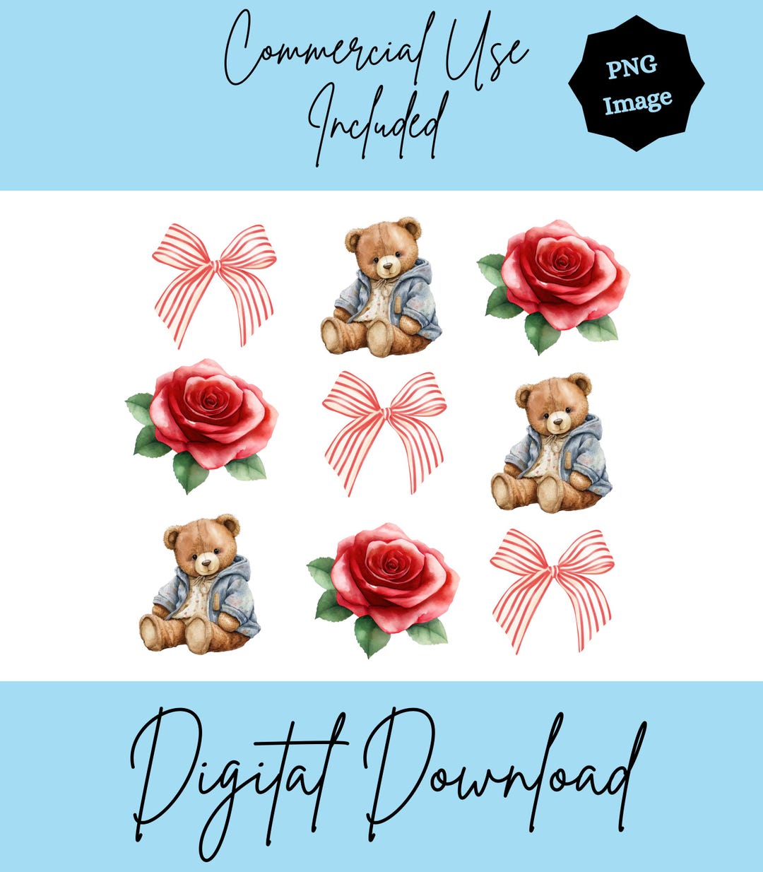 Coquette Teddy Bear PNG Design Red Bow Bear Tshirt Design for Preppy ...