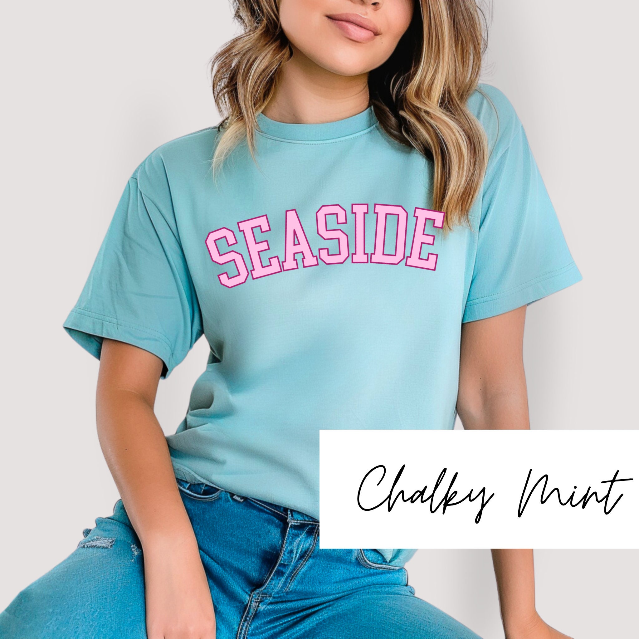 Seaside Shirt for Beach Trip Tshirt Cover up Beach Shirt Varsity Beach ...