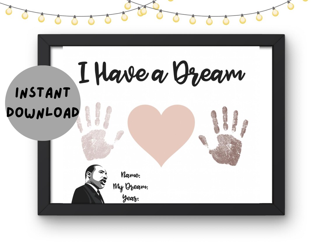 Martin Luther King Jr Handprint Craft Mlk Jr Printable for Homeschool ...