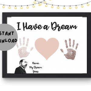 Martin Luther King Jr Handprint Craft Mlk Jr Printable for Homeschool ...
