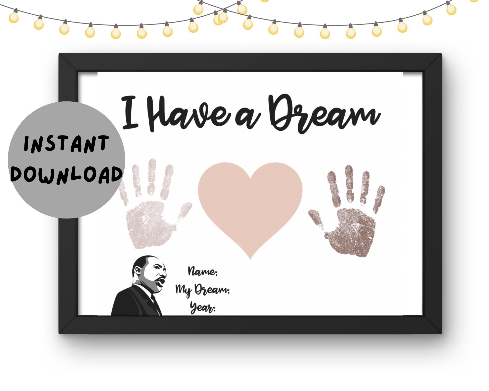 Martin Luther King Jr Handprint Craft Mlk Jr Printable for Homeschool ...